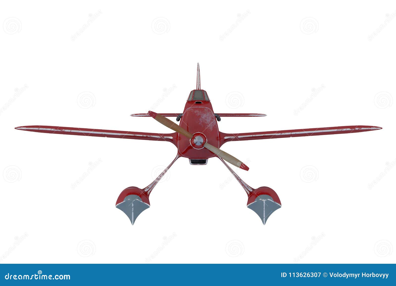 Red seaplane. 3D render stock illustration. Illustration of float ...