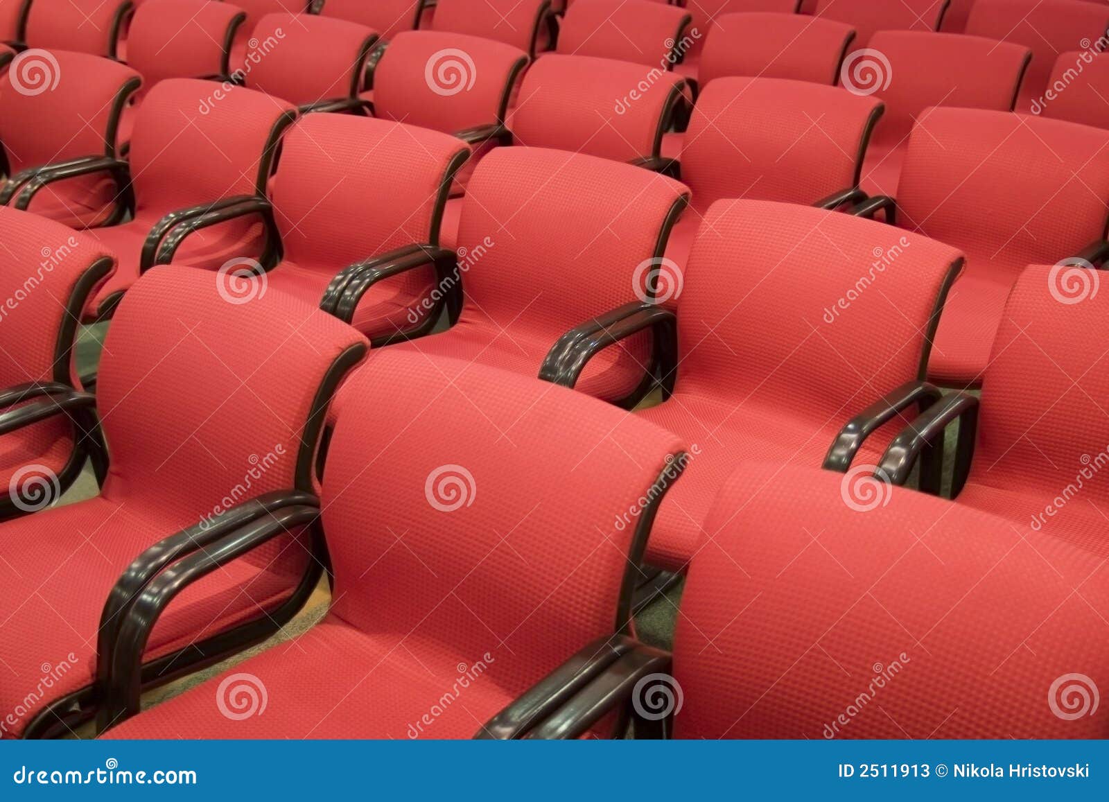 Red seats stock image. Image of public, lonely, open, alignment - 2511913