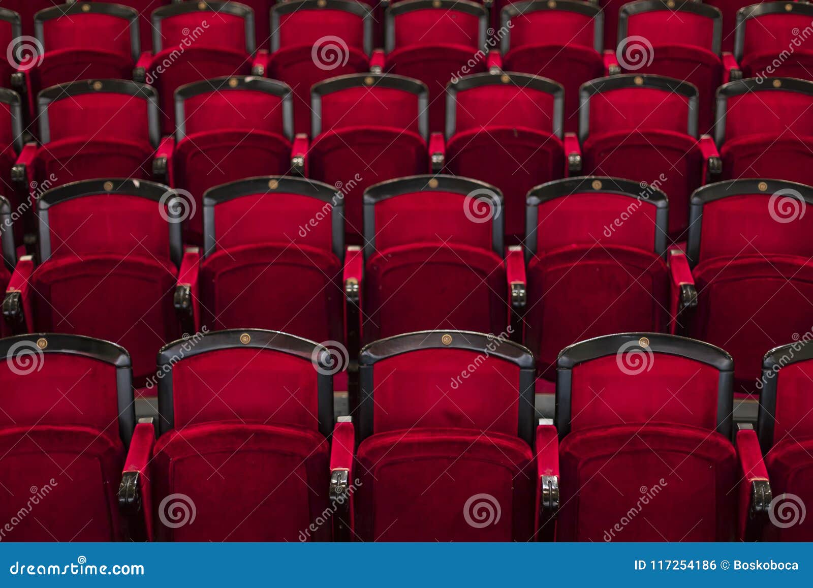 Red seats in cinema stock photo. Image of seating, hall - 117254186
