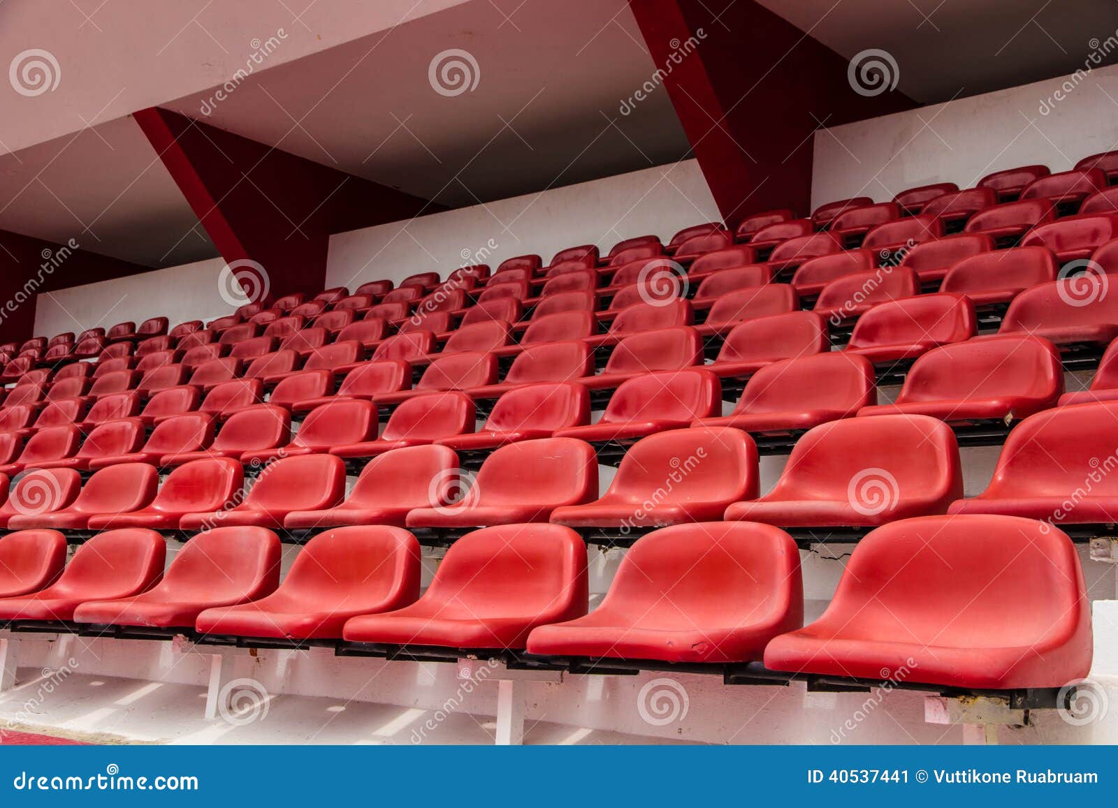 Red seats in stadium stock image. Image of reserved, audience - 40537441