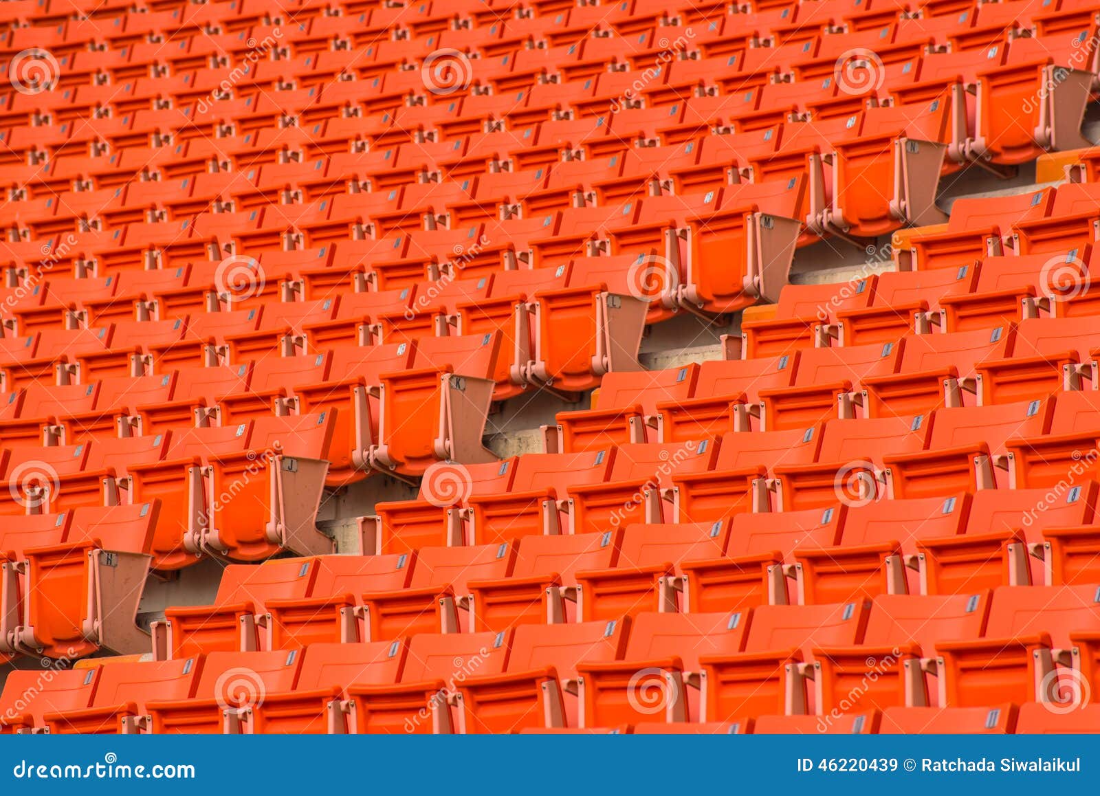 Red Seats on Stadium Steps Bleacher Stock Image - Image of game, club ...