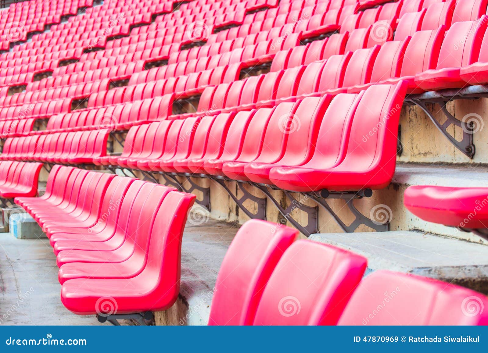 Red Seats on Stadium Steps Bleacher Stock Image - Image of outdoors ...