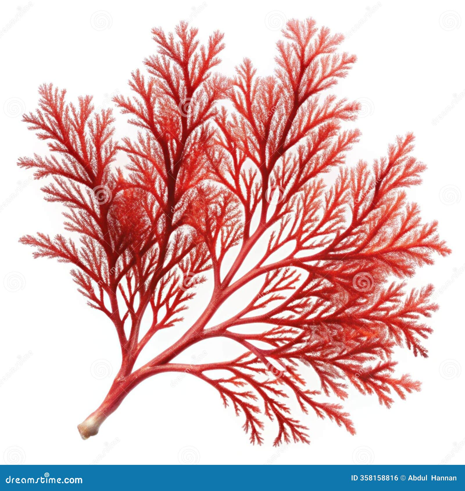 Red seaweed branch stock illustration. Illustration of reef - 358158816