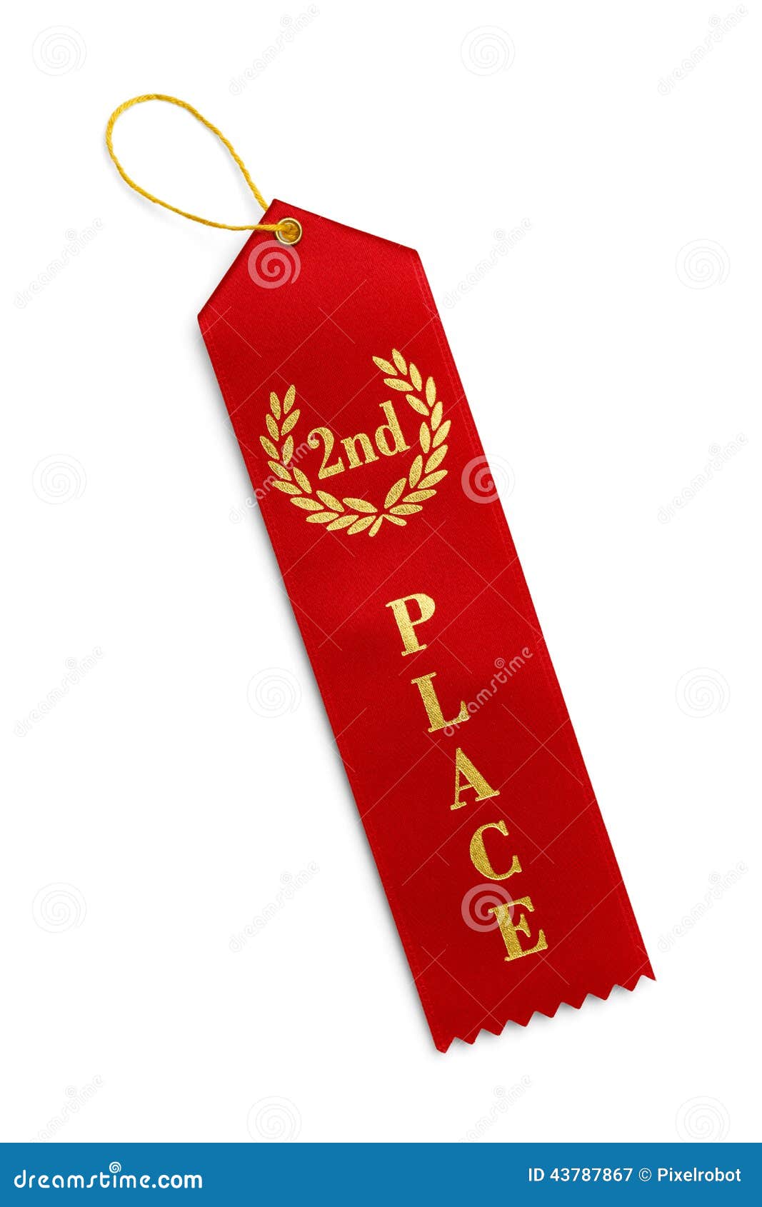 Red Second Place Ribbon stock image. Image of aids, insignia - 43787867