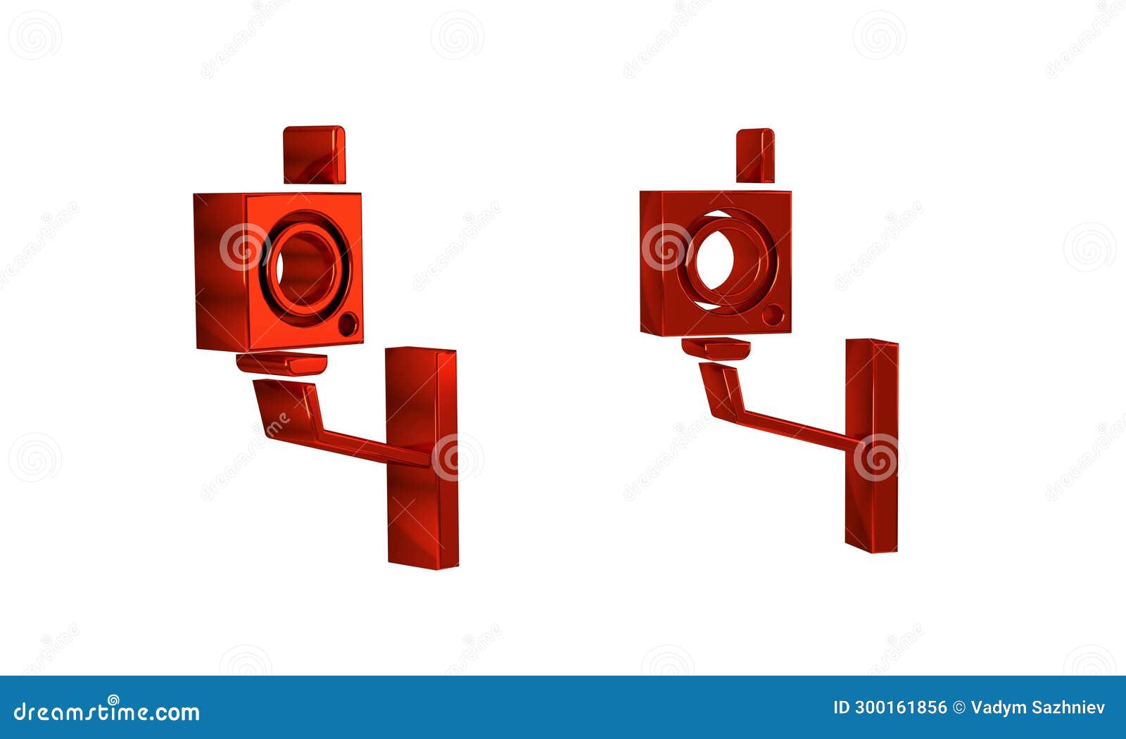 Red Security Camera Icon Isolated on Transparent Background. Stock ...