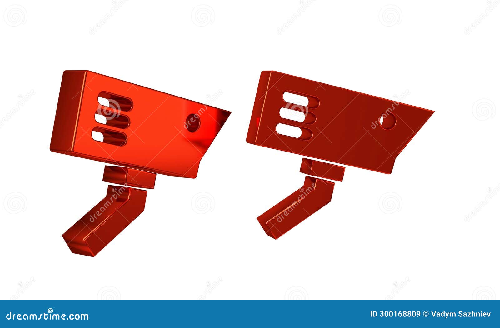 Red Security Camera Icon Isolated on Transparent Background. Stock ...
