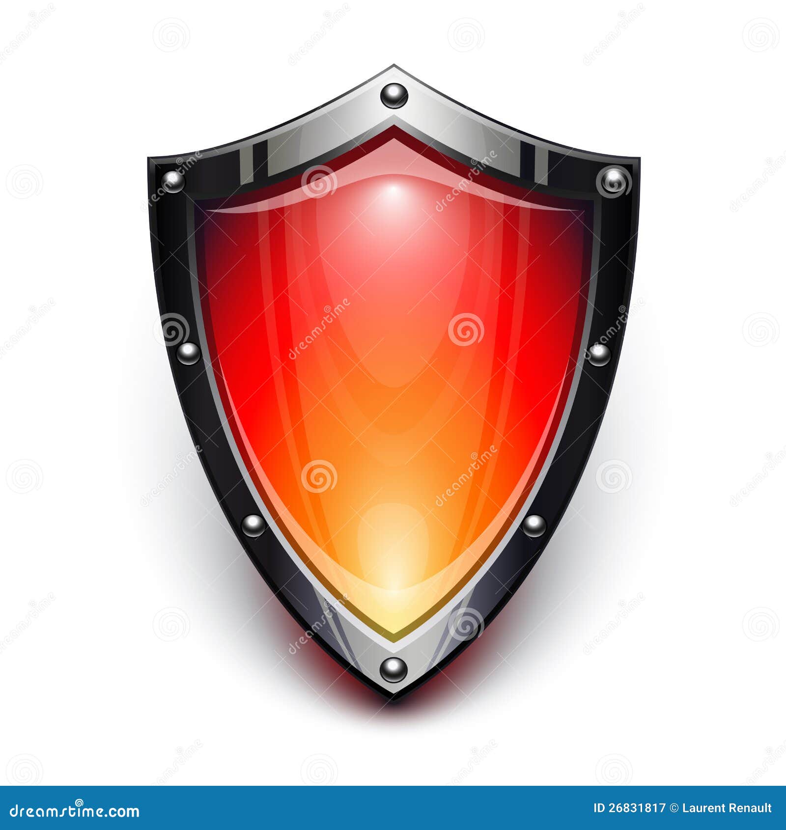 Red security shield stock vector. Illustration of security - 26831817