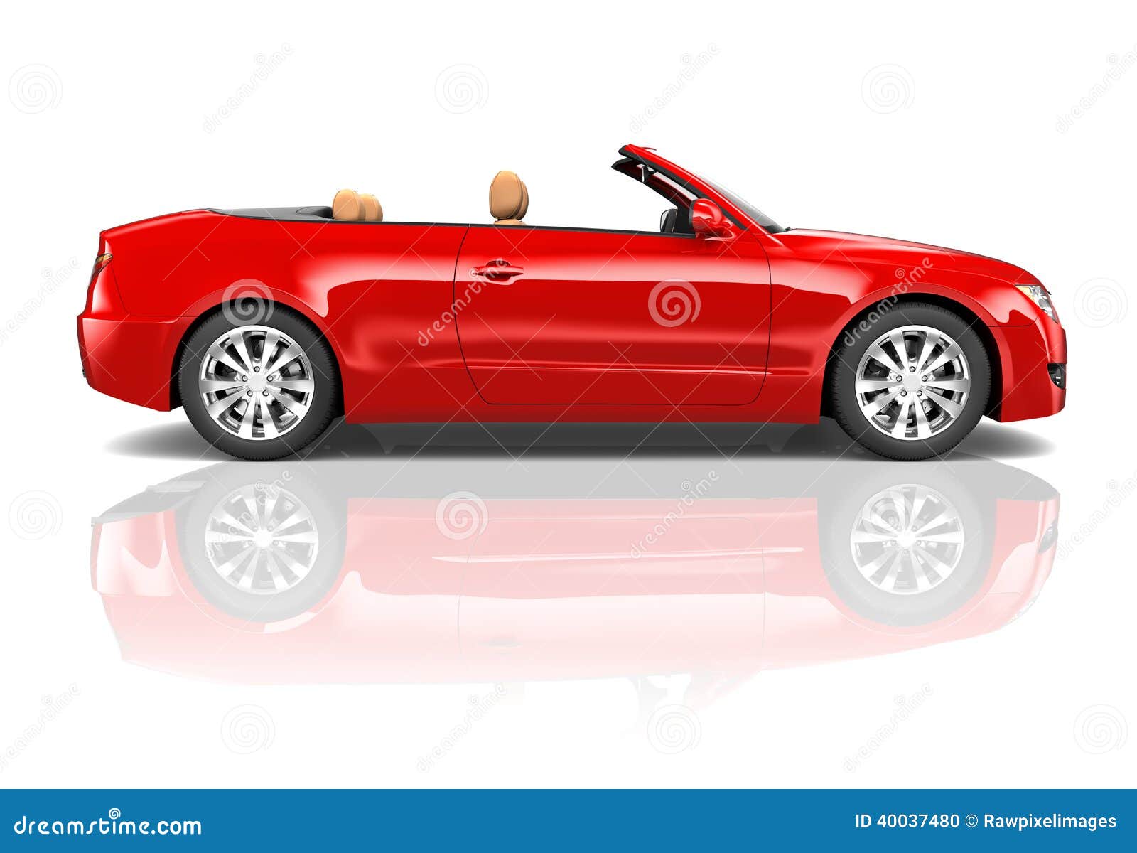 Red Sedan Convertible stock photo. Image of threedimensional - 40037480