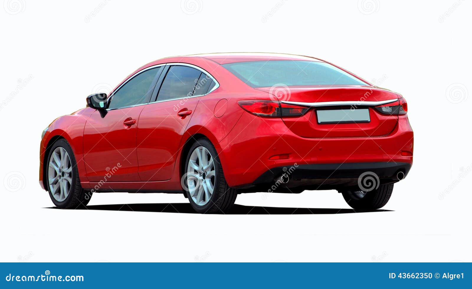 Red sedan rear view stock photo. Image of comfort, highlights - 43662350