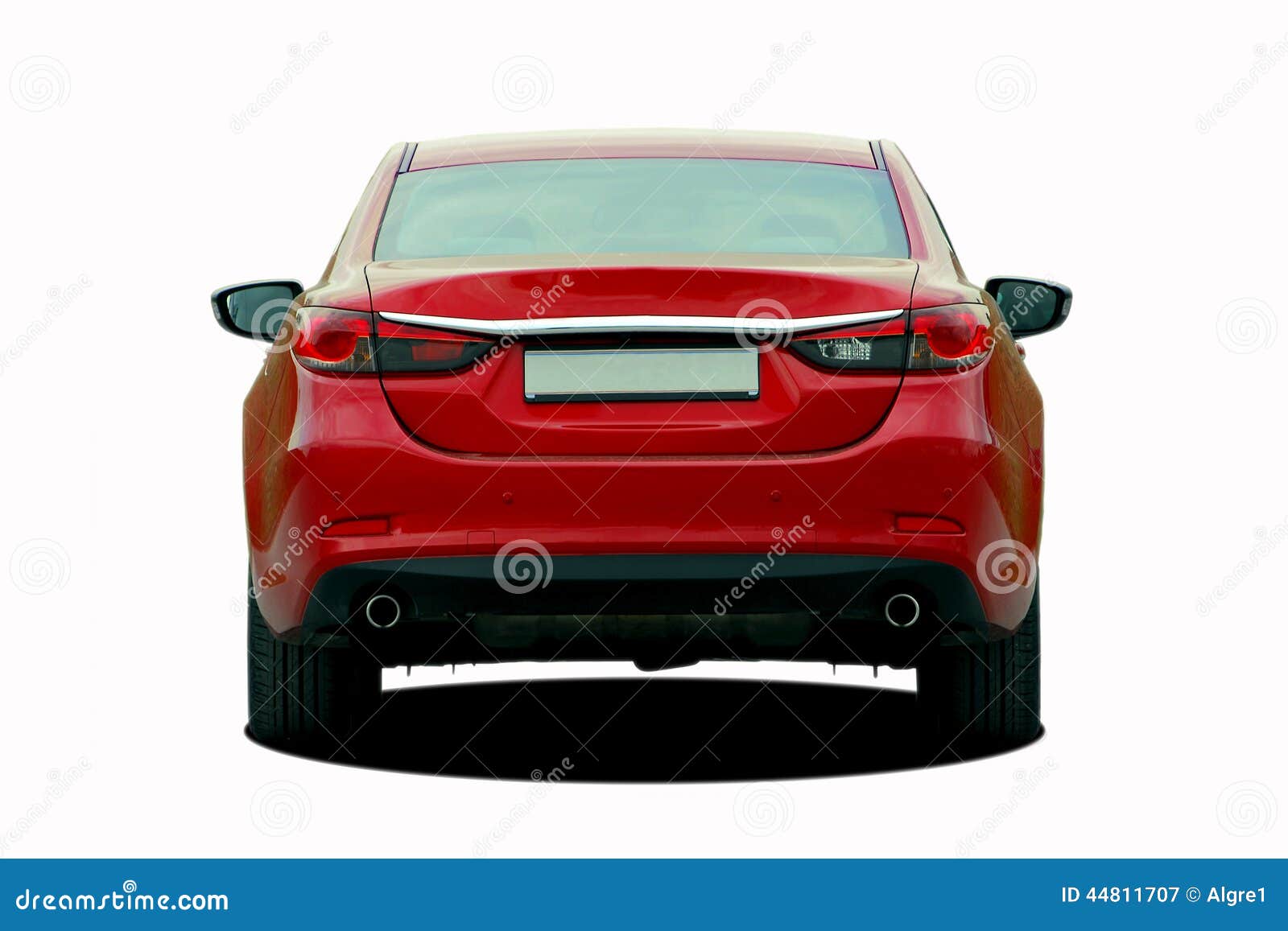 Red sedan rear View stock image. Image of gasoline, color - 44811707