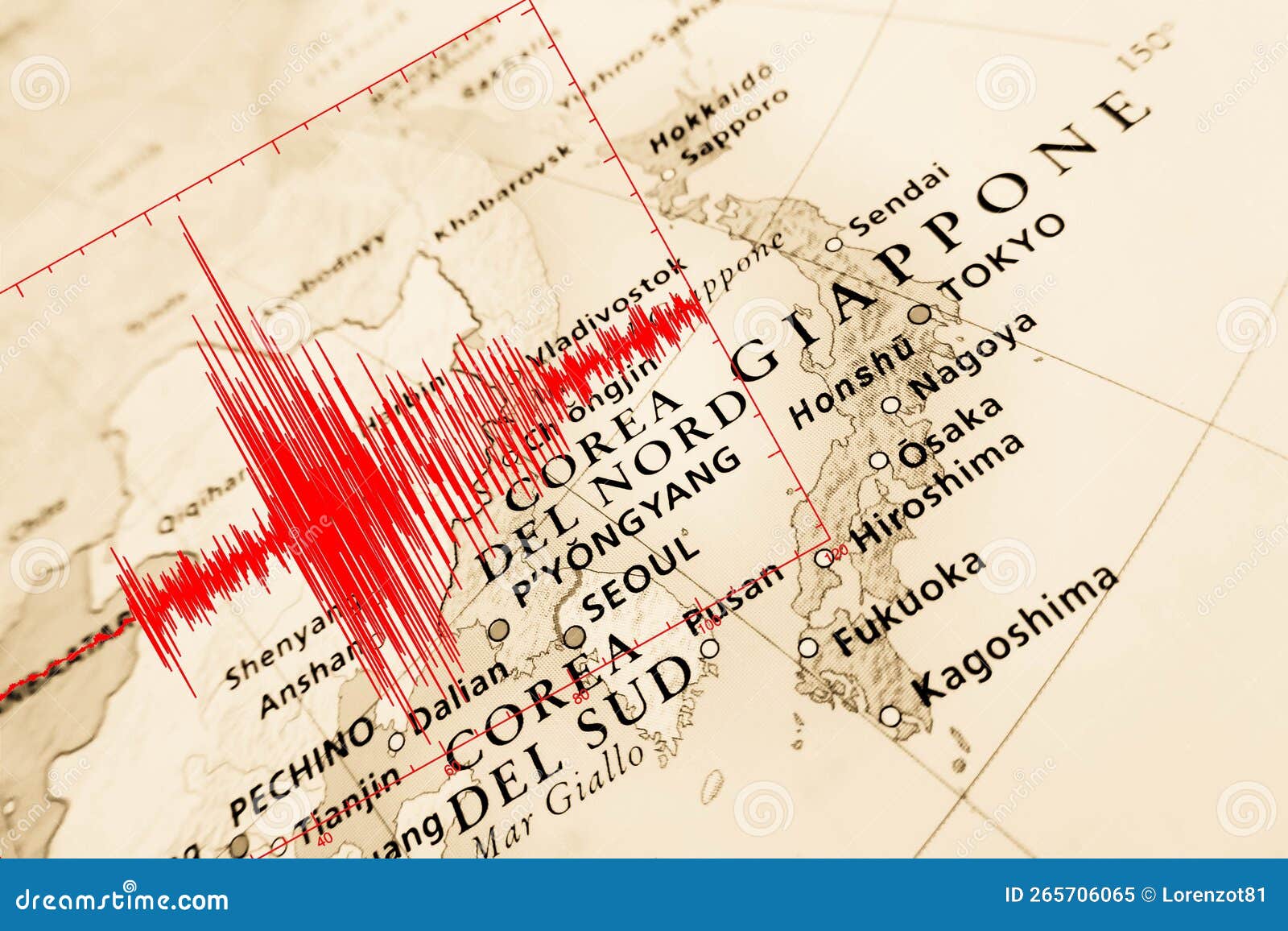 Red Seismic Wave Over Weastern Africa Map Royalty-Free Stock ...