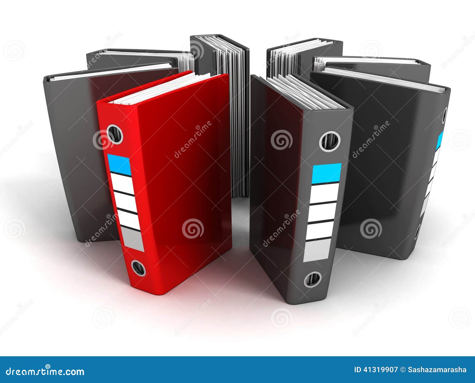 Red Selected Different File Ring Binder Stock Illustration ...