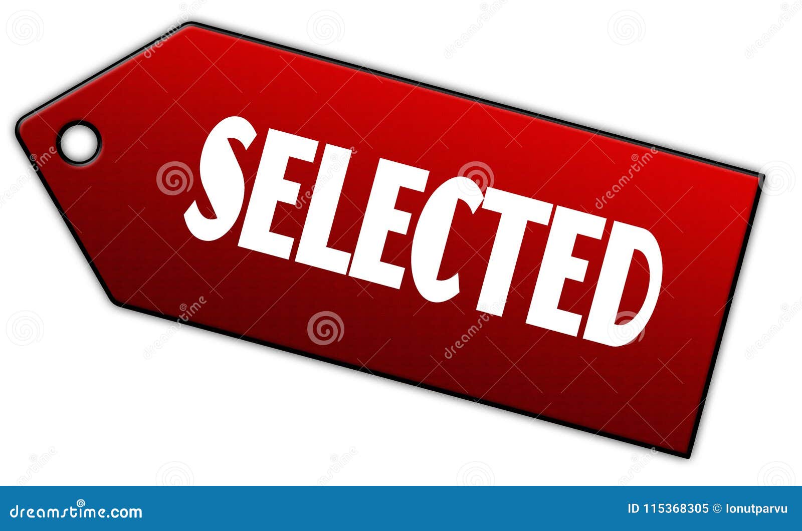 Red SELECTED label. stock illustration. Illustration of announcement ...