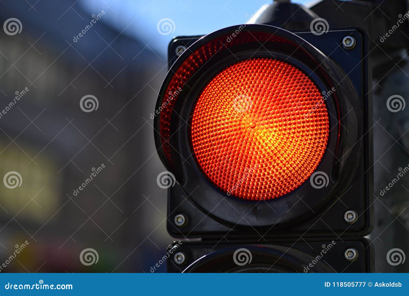 The Red Semaphore Light. Trafic Control Light. Stock Image - Image of ...