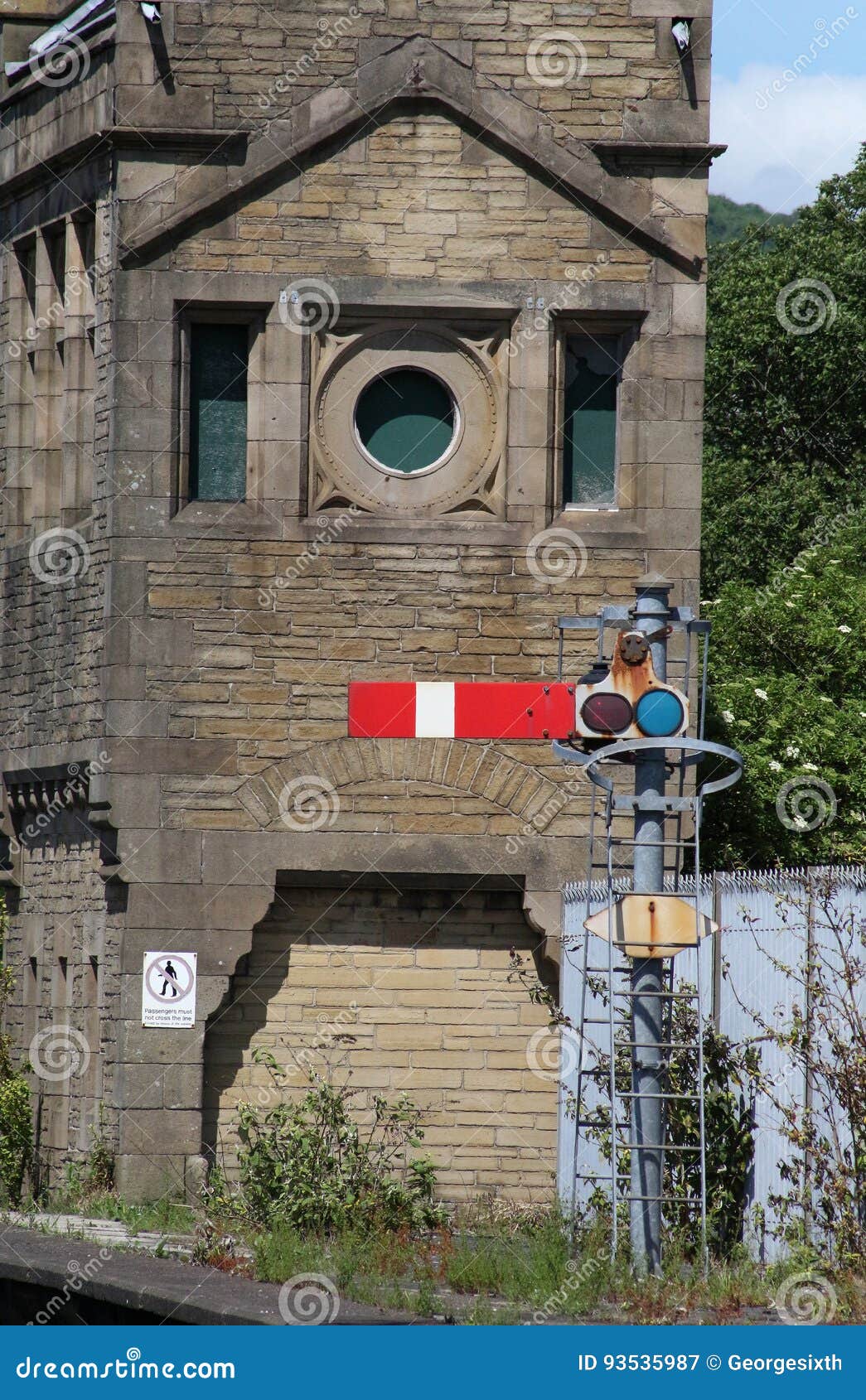 Semaphore Railway Signal And Platform Sign, Hampton Loade, Stock Photo ...
