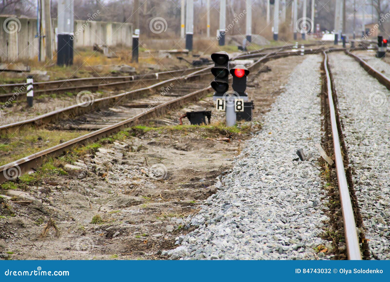 Red Semaphore Signal on a Railway Stock Photo - Image of freight, lamp ...