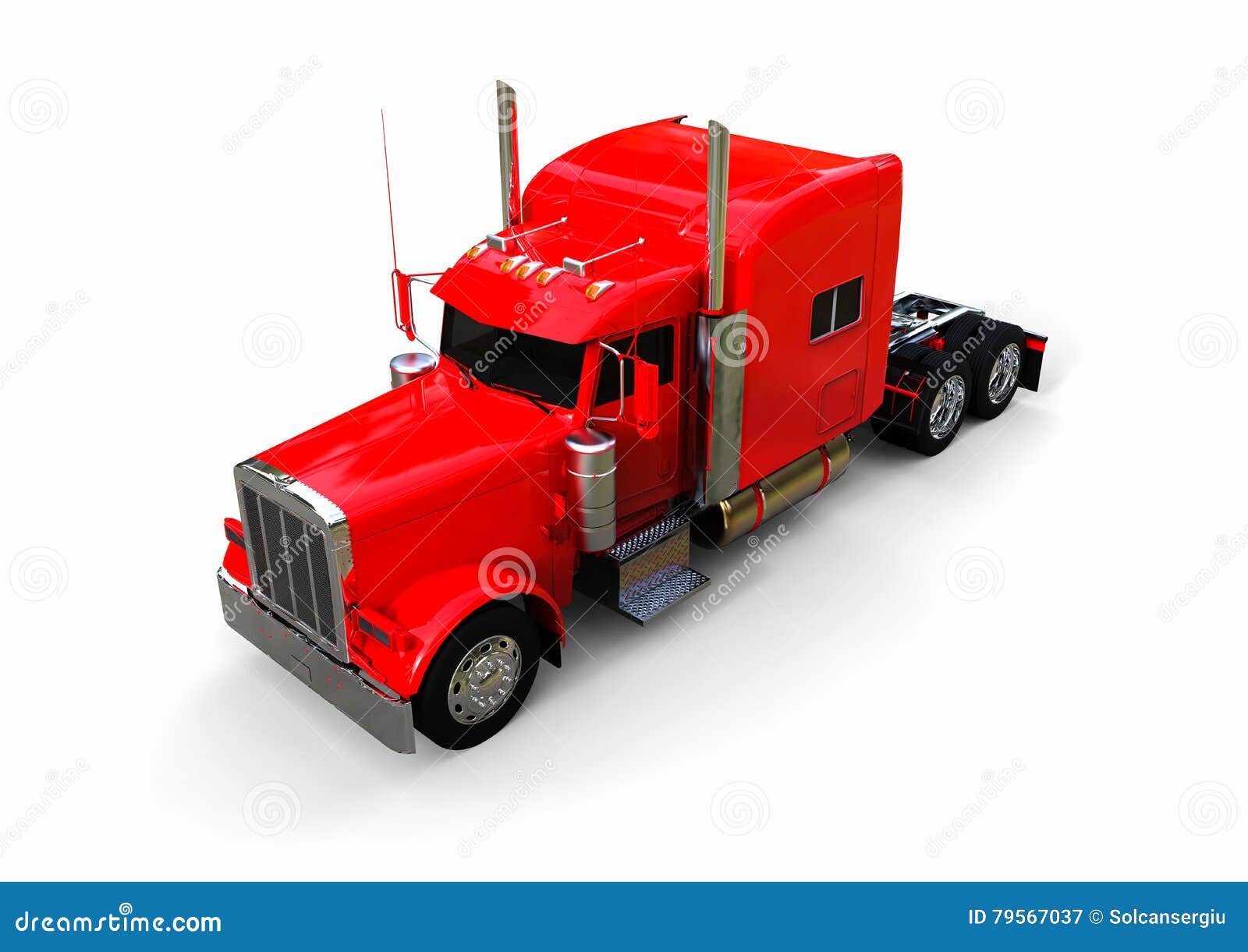 Red Semi Truck stock illustration. Illustration of delivery - 79567037