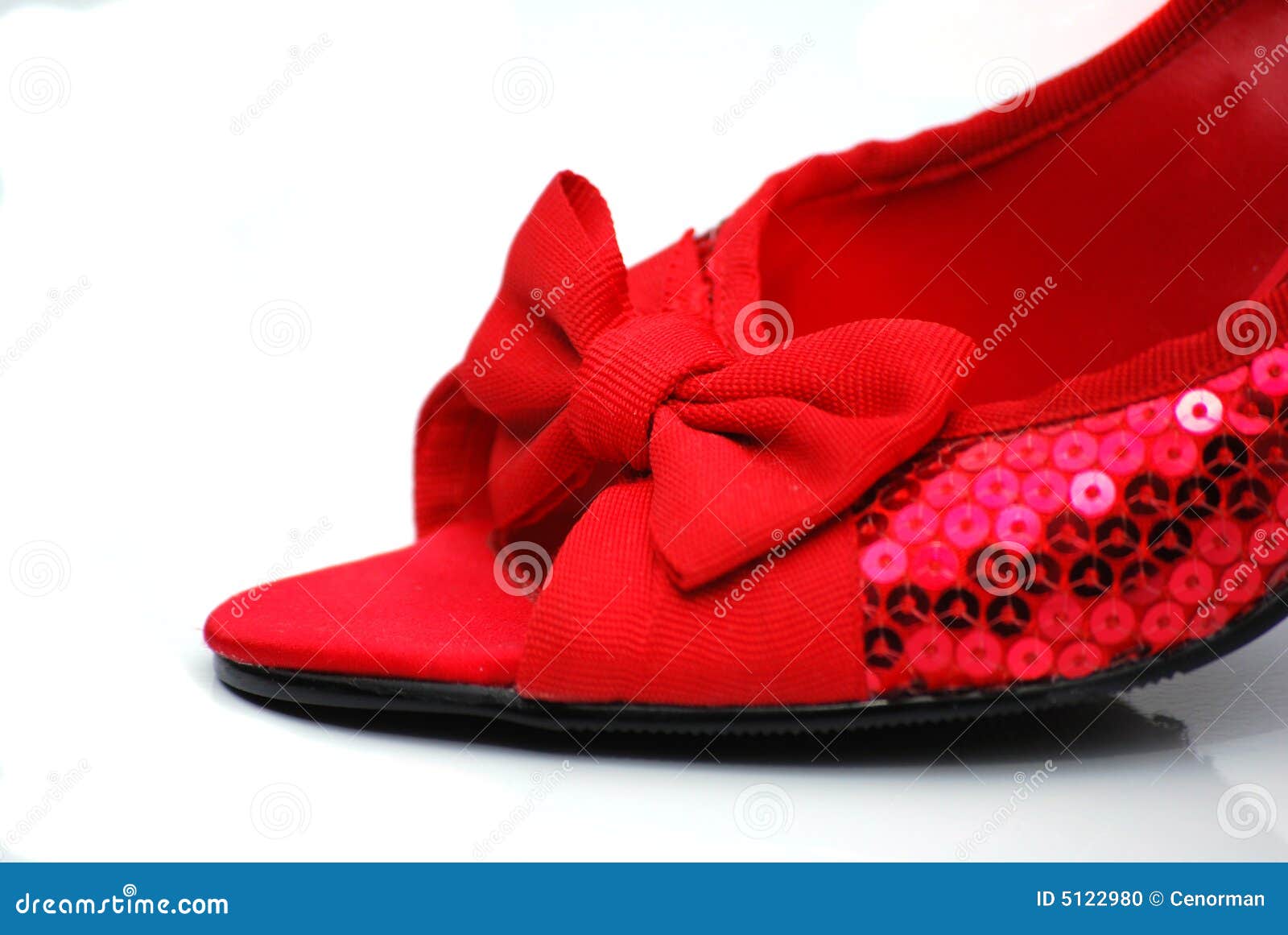 Red sequined shoes stock photo. Image of single, jazz - 5122980