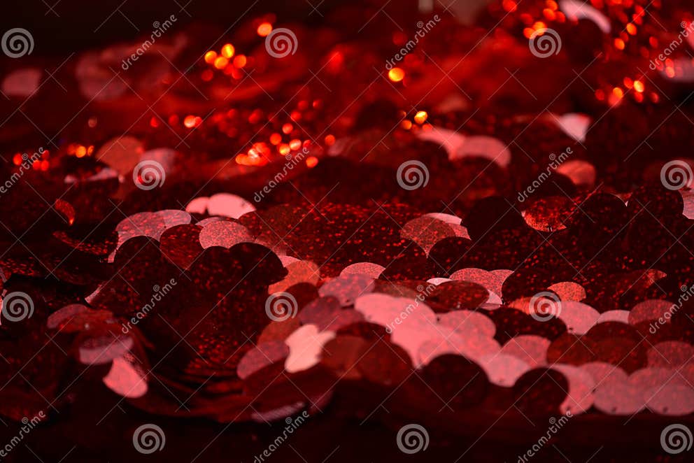 Red Sequins Pattern. Sparkling Sequins Background. Sequins on Fabric ...