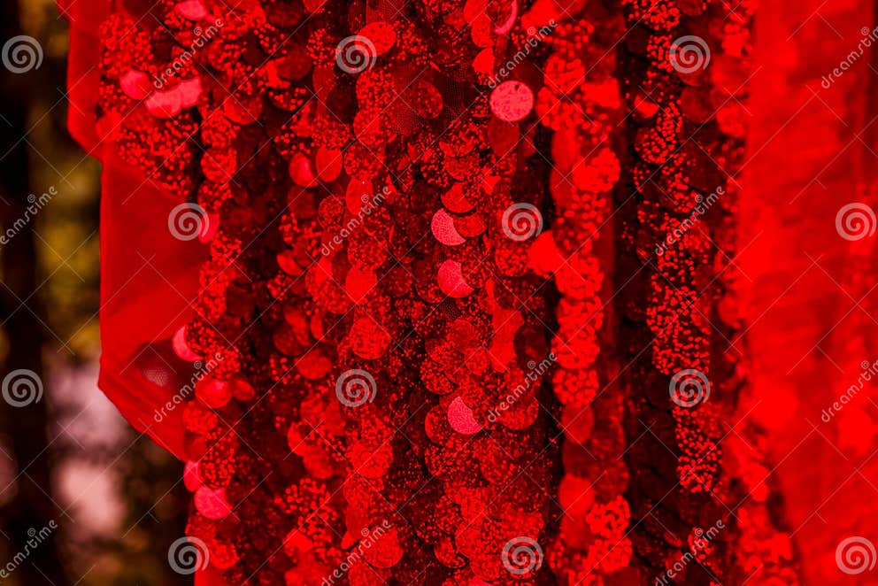 Red Sequins Pattern. Sparkling Sequins Background. Red Sequin Fabric ...