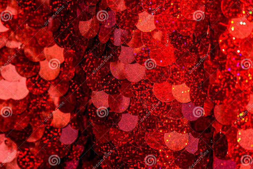 Red Sequins Pattern. Sparkling Sequins Background. Red Sequin Fabric ...
