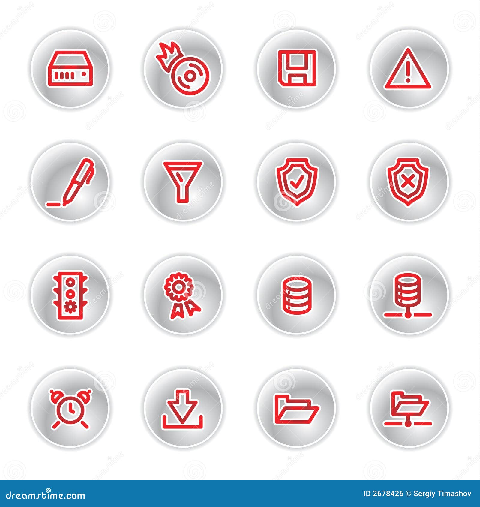 Red server icons stock vector. Illustration of passed - 2678426