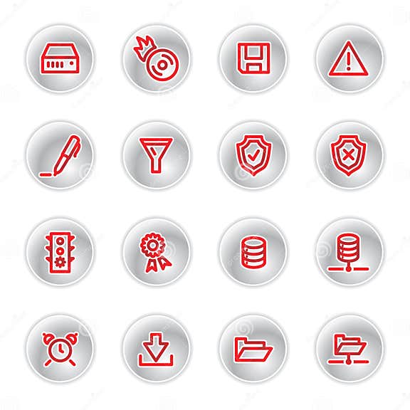 Red server icons stock vector. Illustration of passed - 2678426