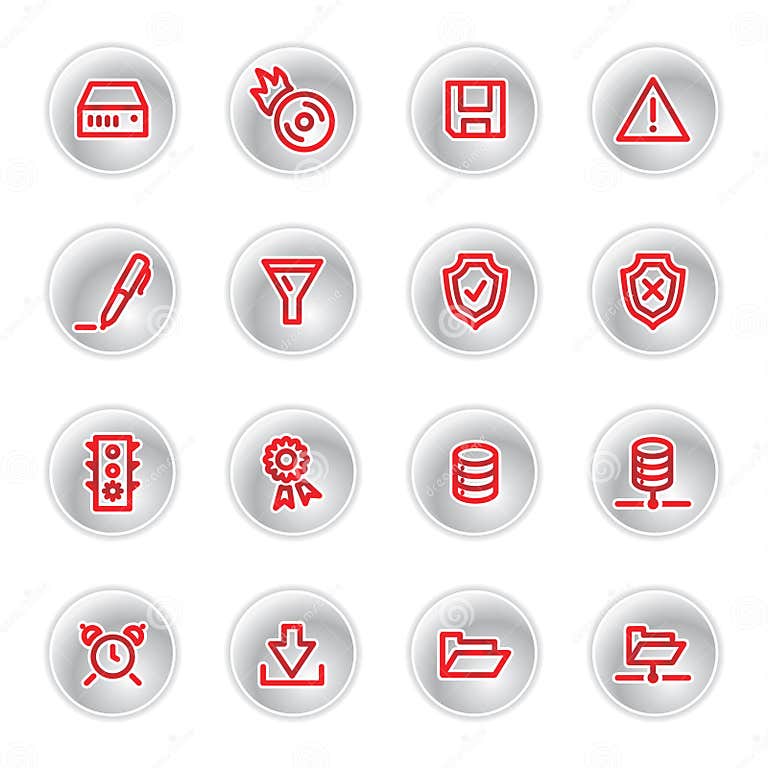 Red server icons stock vector. Illustration of passed - 2678426