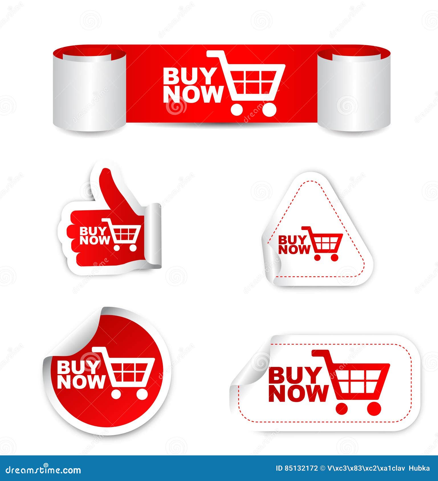 Red Set Paper Sticker Buy Now with Icon Stock Illustration ...