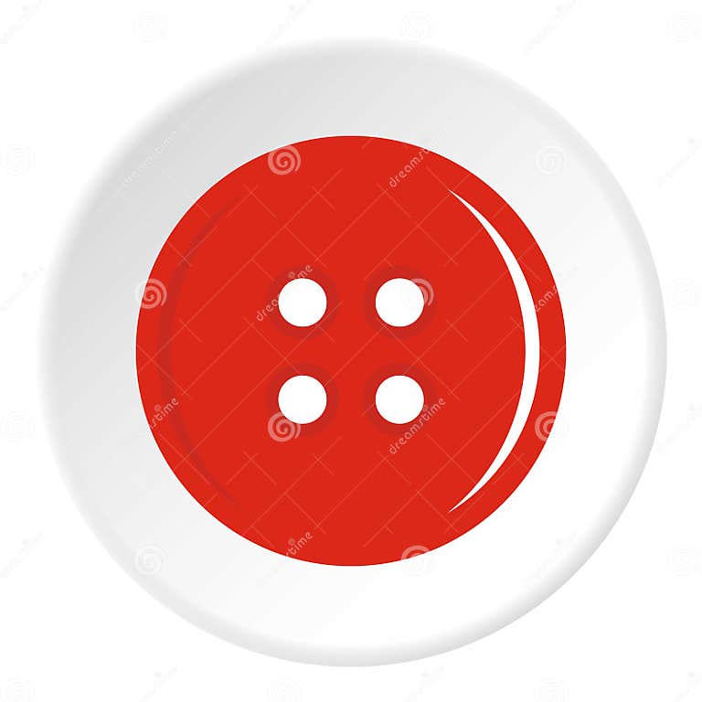 Red Sewing Button Icon Circle Stock Vector - Illustration of flat ...