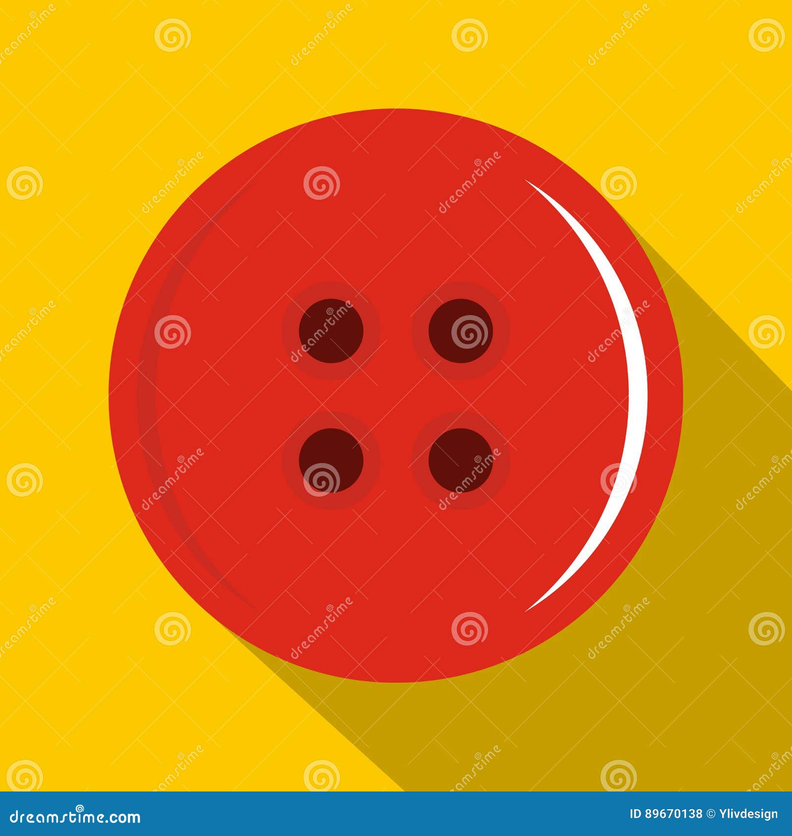 Red Sewing Button Icon, Flat Style Stock Vector - Illustration of round ...