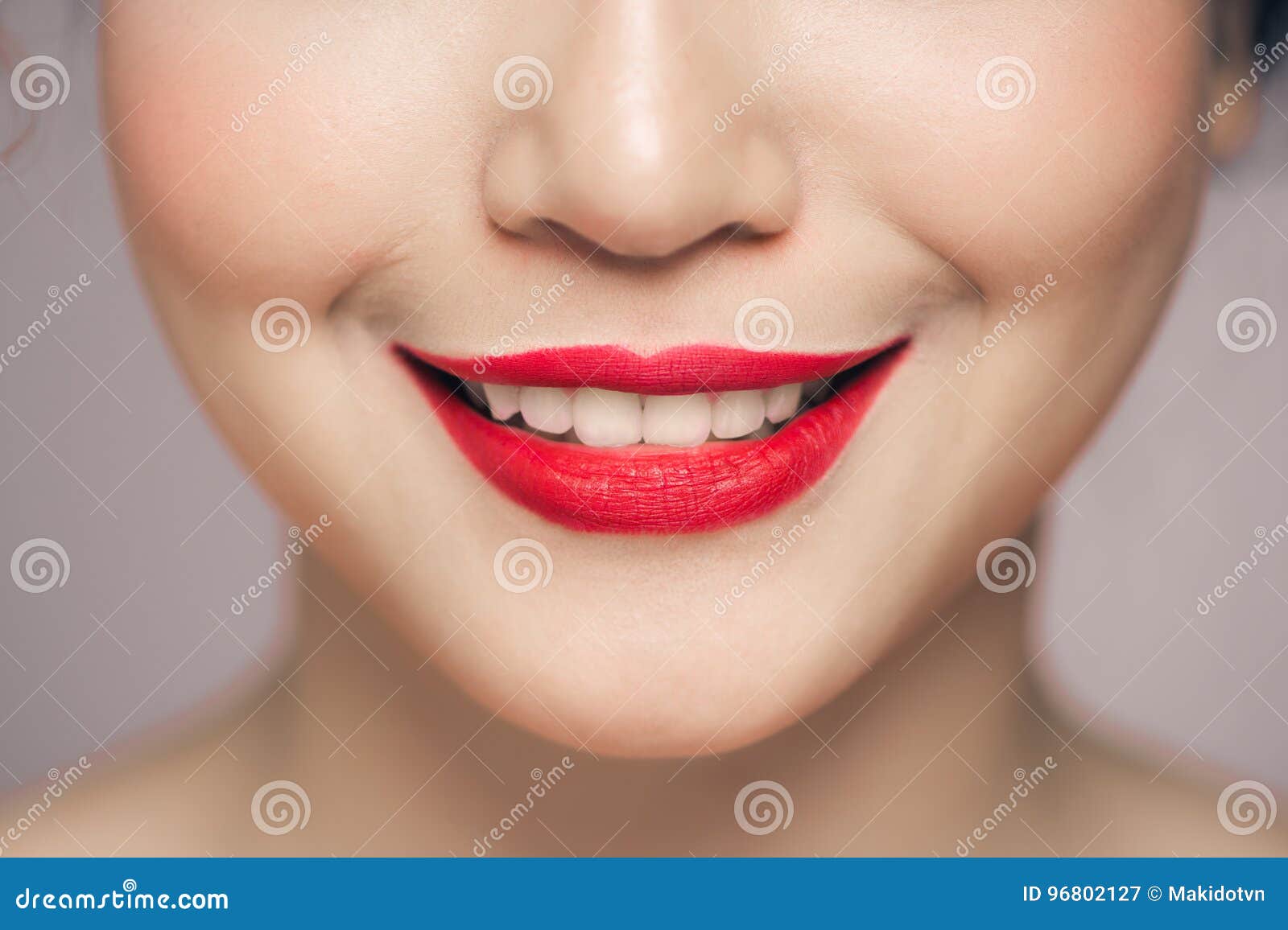 Red Lips Closeup. Make Up Concept. Beautiful Perfect Lips. Stock Image ...