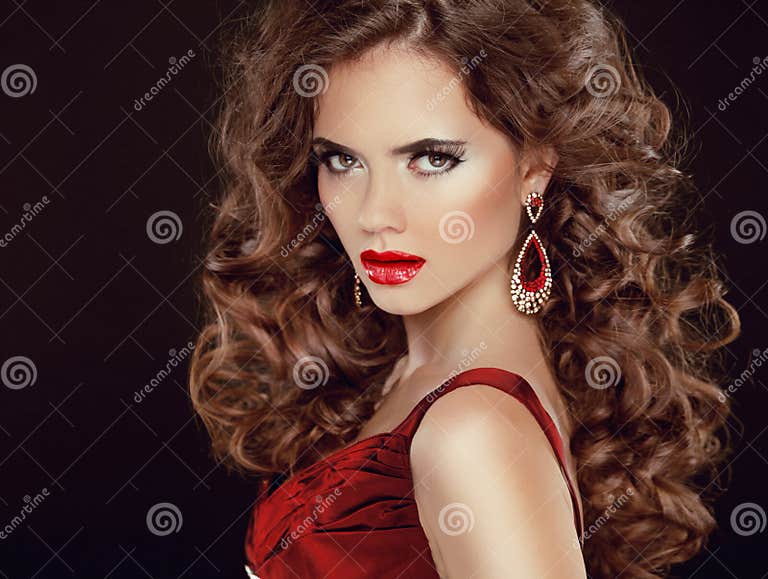 Red Lips Stare Stock Image Image Of Hair Black Eyes 36990123