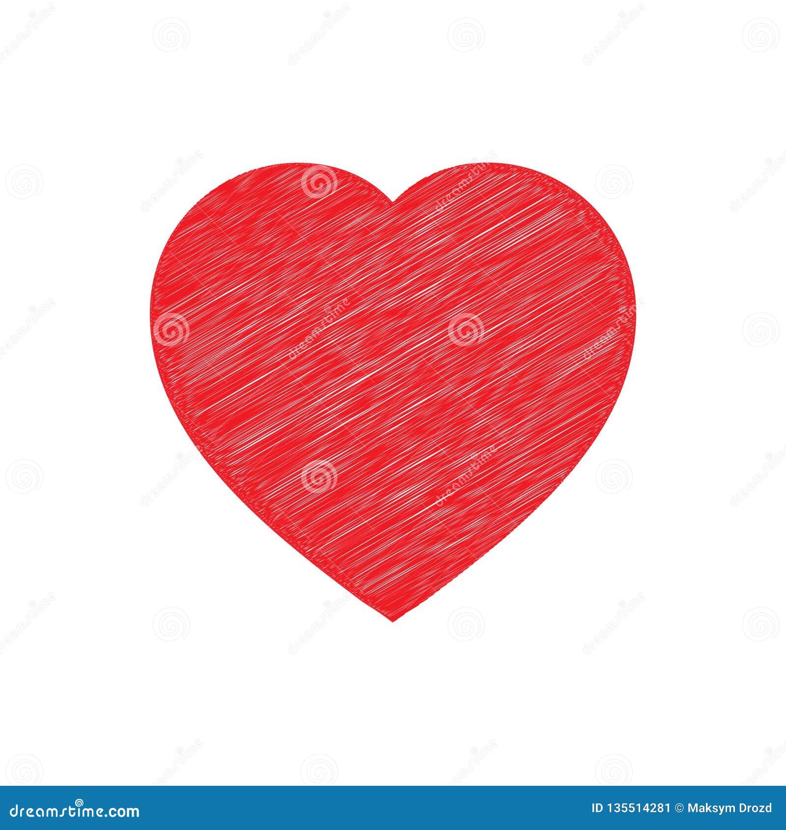 Red Shaded Heart. Vector Isolated Image Stock Image - Image of shape ...