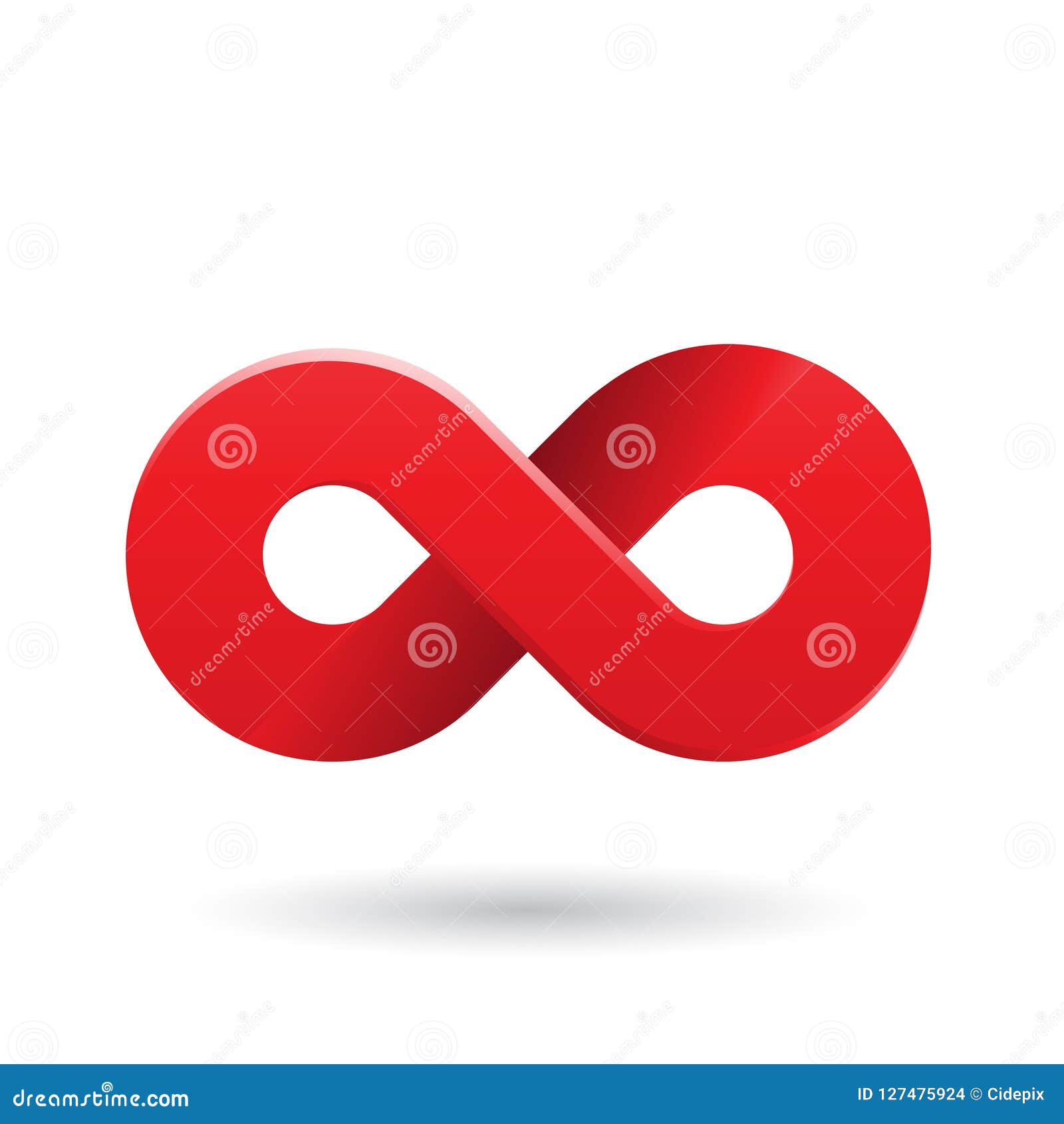 Red Shaded and Thick Infinity Symbol Vector Illustration Stock Vector ...