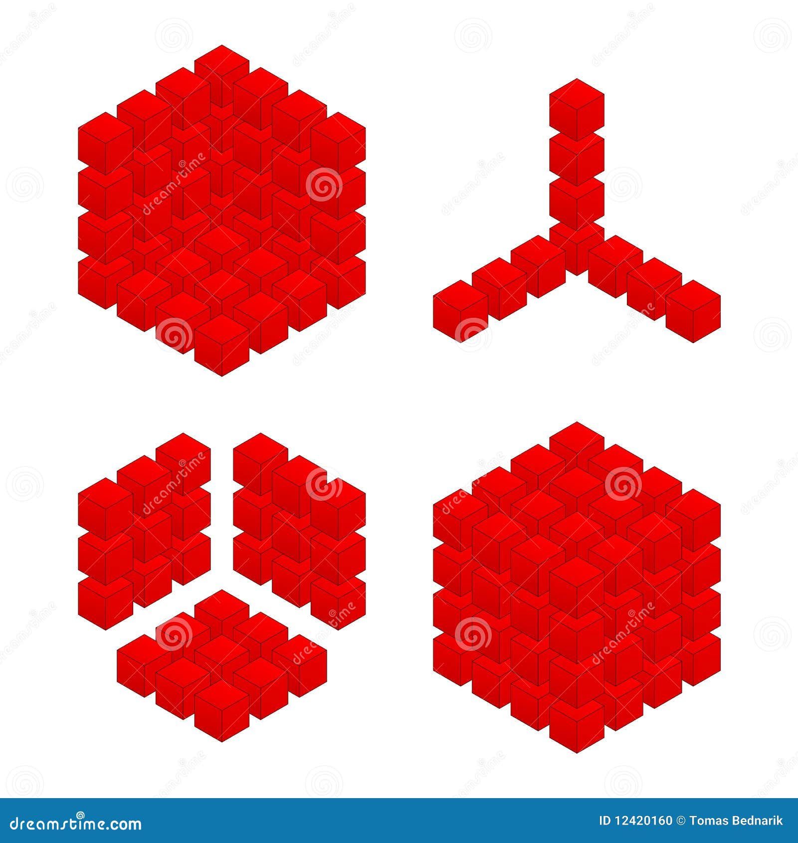 Red shapes stock vector. Illustration of form, pattern - 12420160