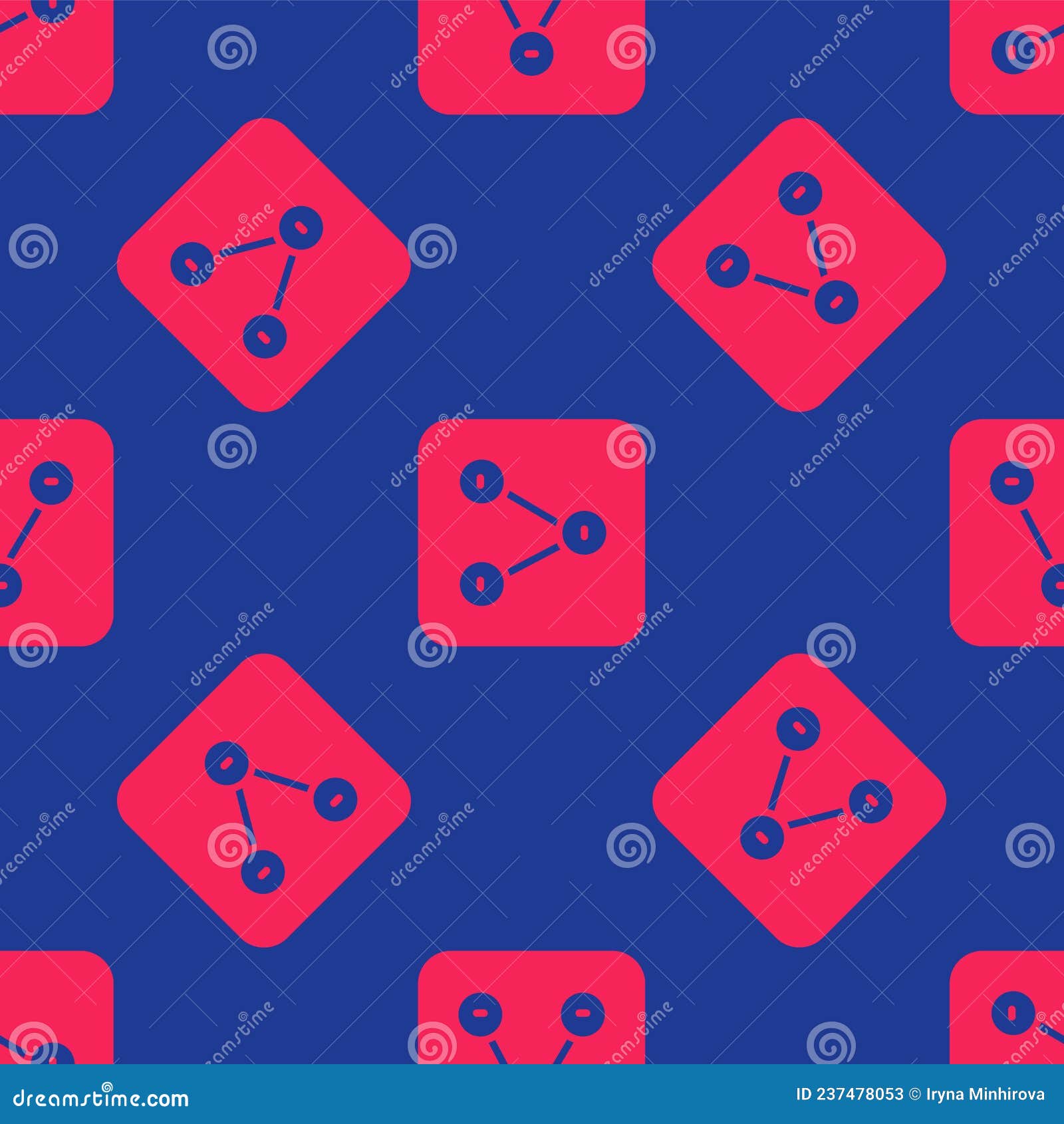Red Share Icon Isolated Seamless Pattern on Blue Background. Share ...
