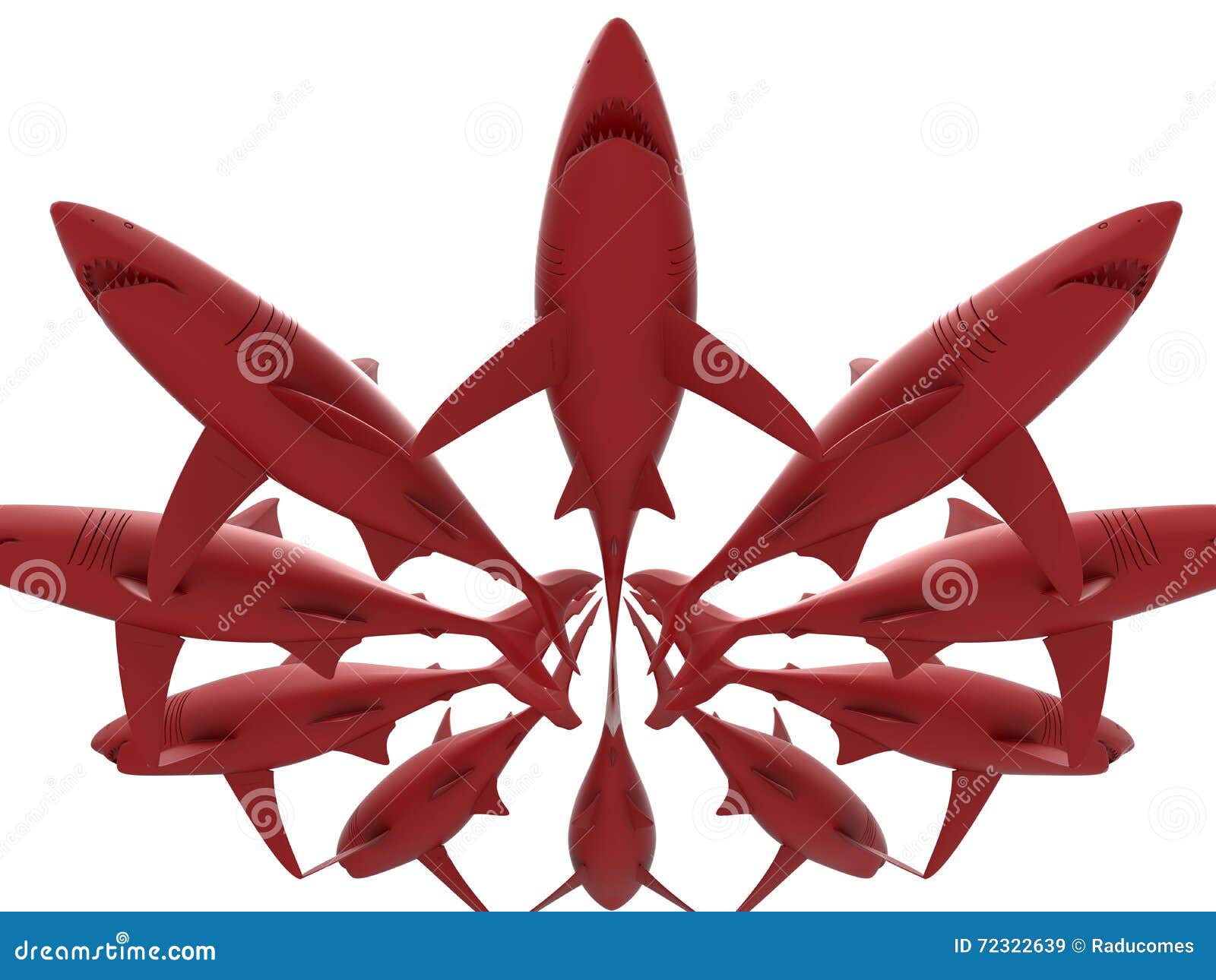 Red Sharks Circular Pattern Stock Illustration | CartoonDealer.com ...
