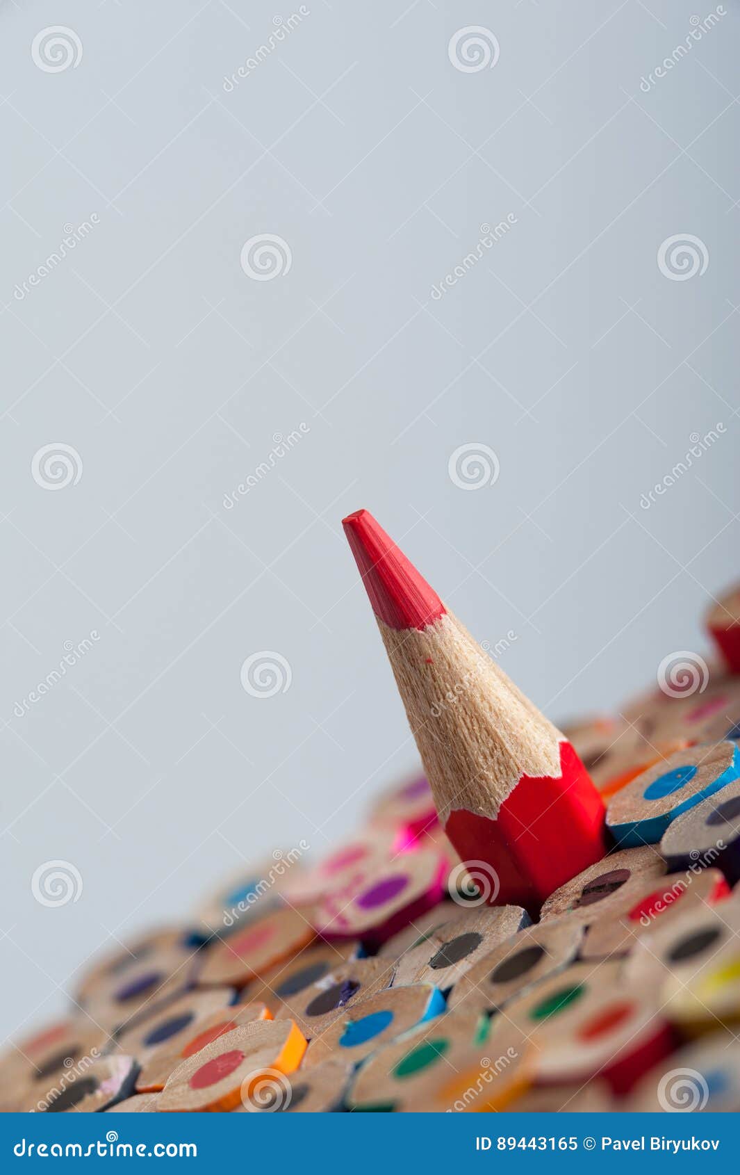 Red Sharpened Pencil among Colorful Crayons Stock Image - Image of draw ...