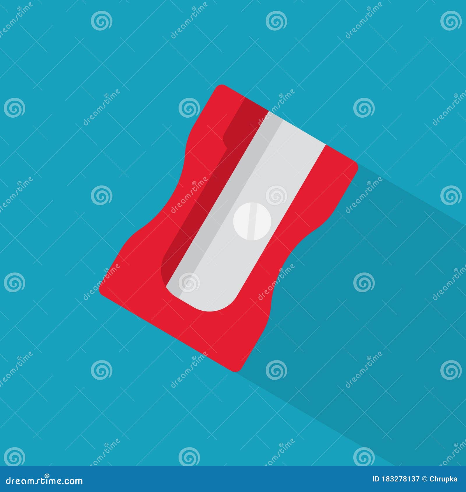 Red sharpener icon stock vector. Illustration of supplies - 183278137