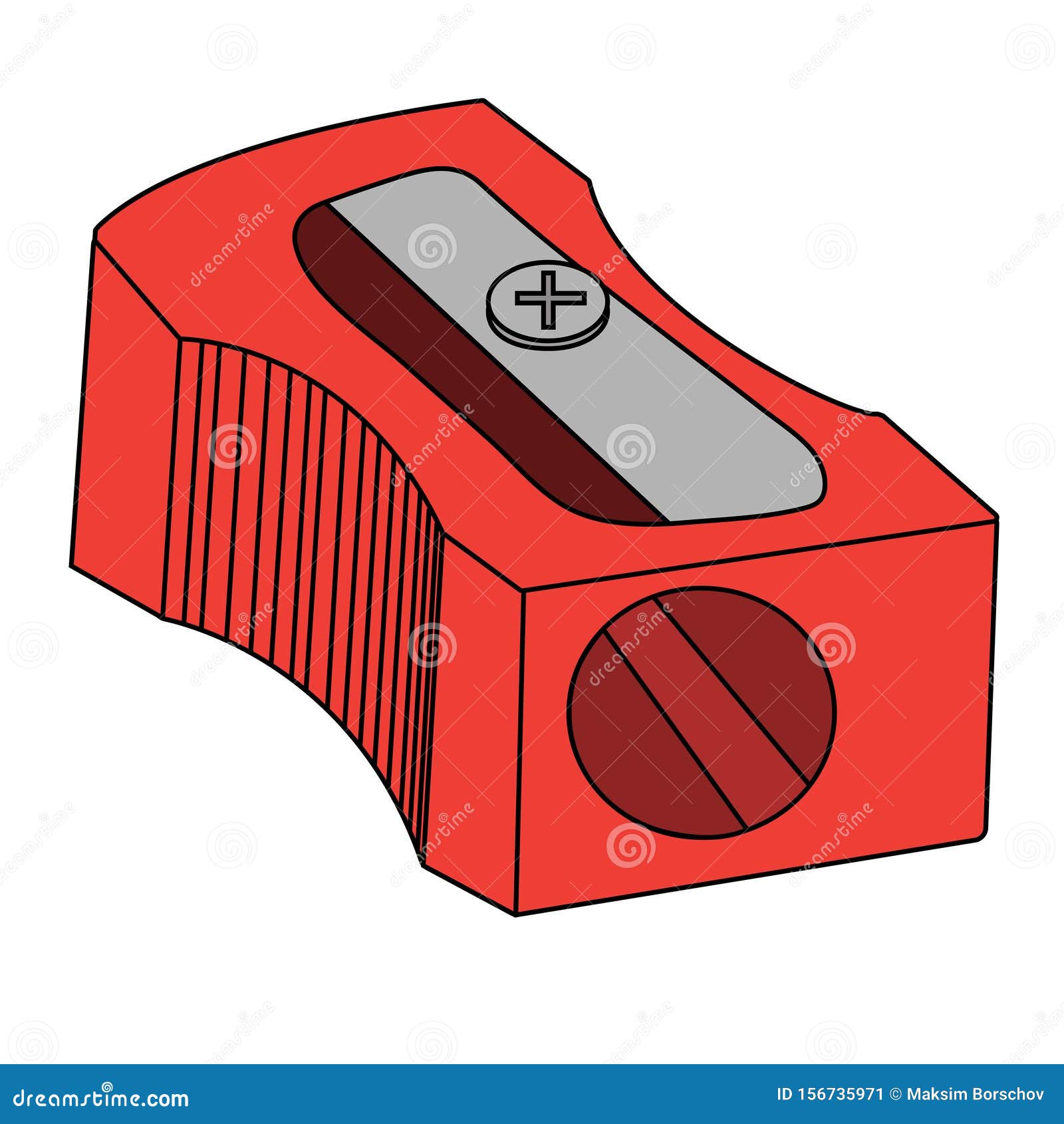 Red Sharpener Pencil. Isolated Cartoon Vector Illustration Stock Vector ...