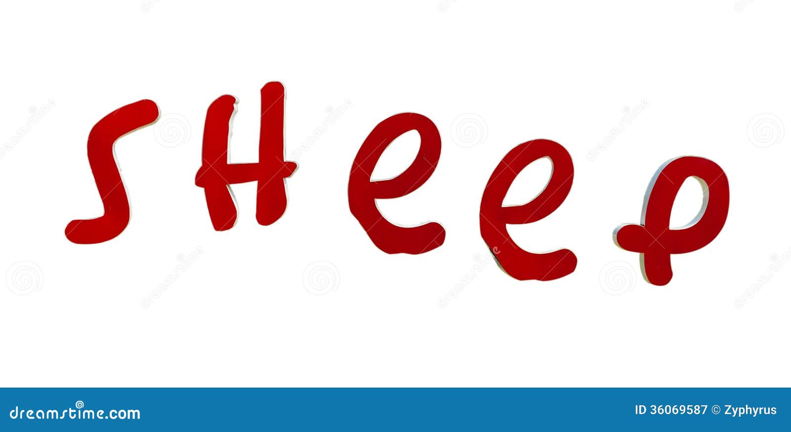Red of sheep text stock image. Image of sign, lamb, character - 36069587