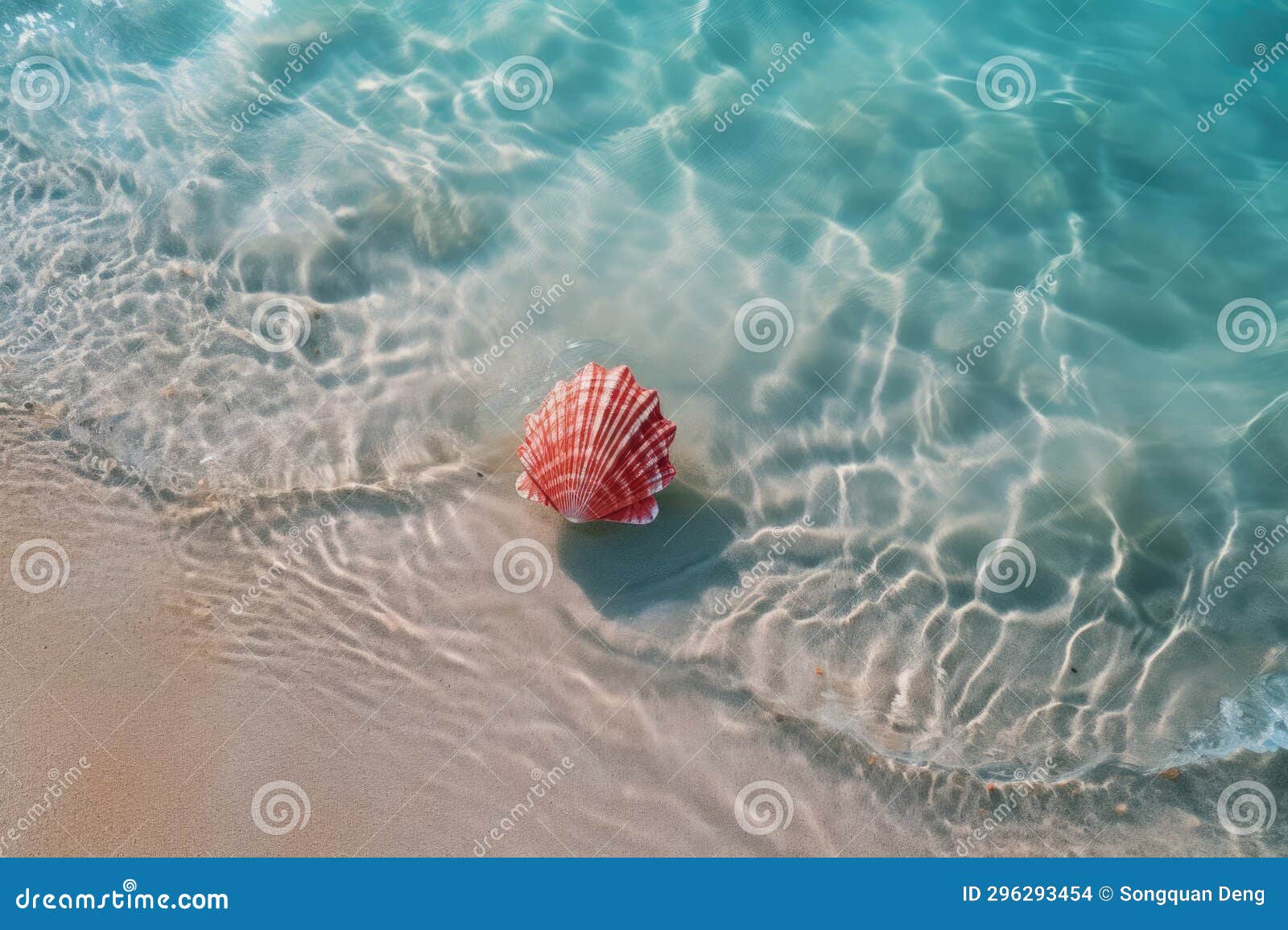 A Red Shell Floating Underwater in Tropical Ocean Stock Illustration ...