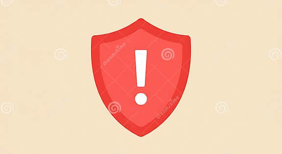 Red Shield with Exclamation Mark Indicating Security Vulnerability ...