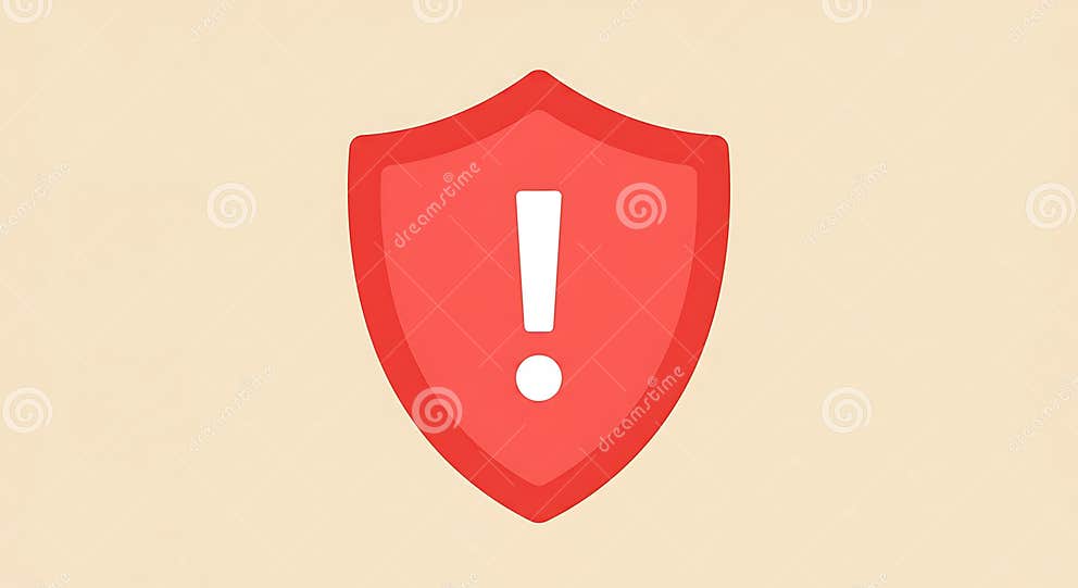 Red Shield with Exclamation Mark Indicating Security Vulnerability ...