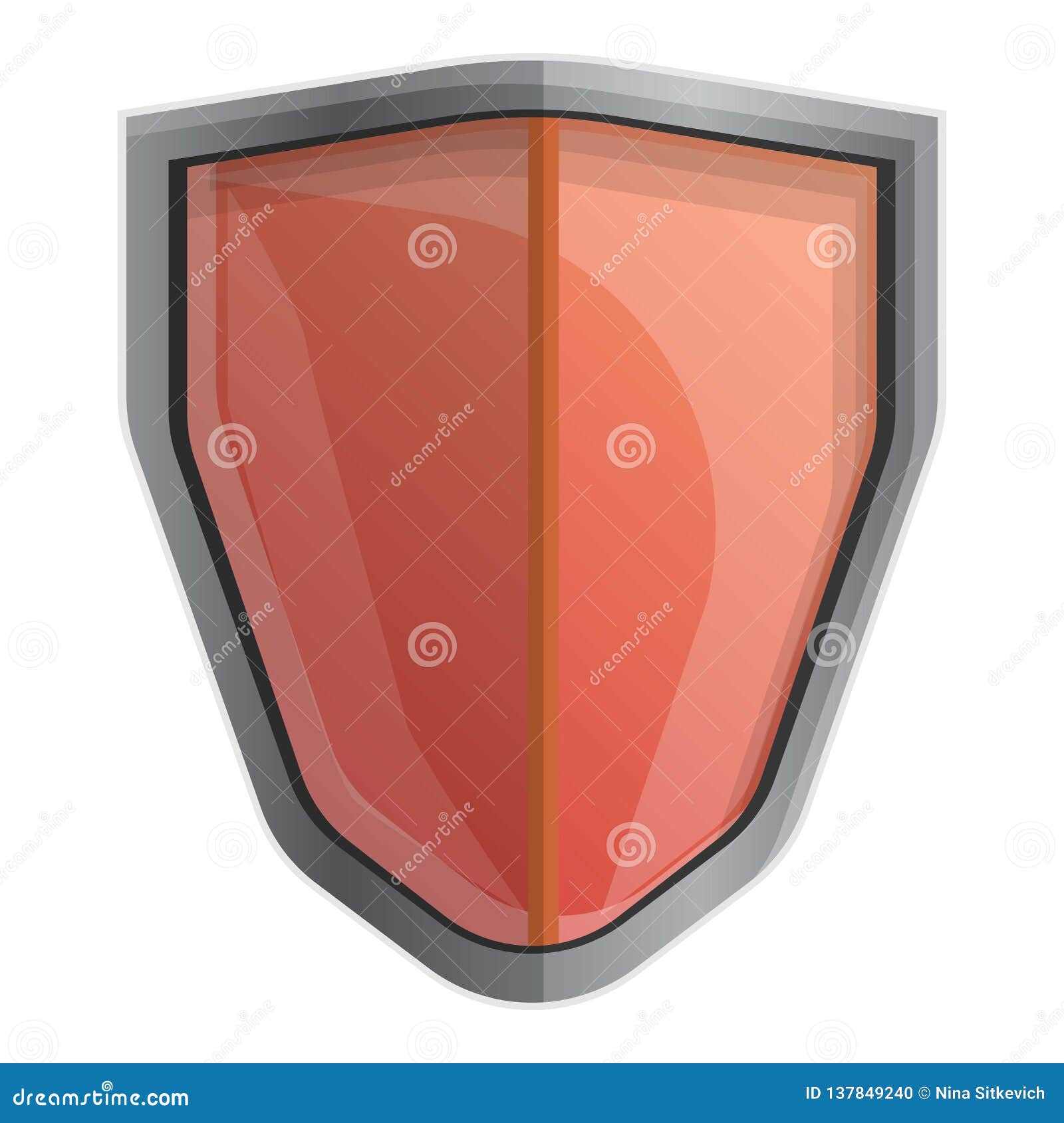 Red Shield Icon, Cartoon Style Stock Vector - Illustration of iron ...