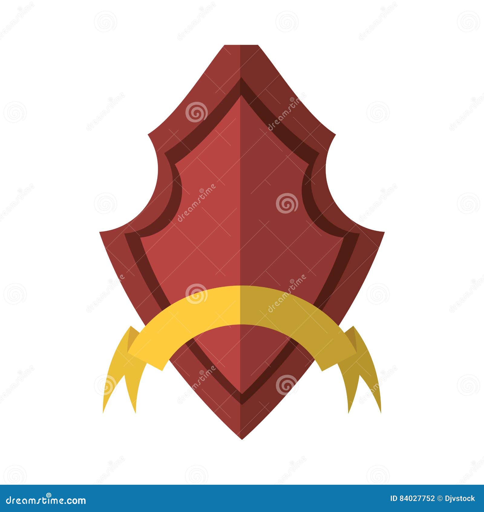 Red Shield Security Ribbon Label Shadow Stock Illustration ...