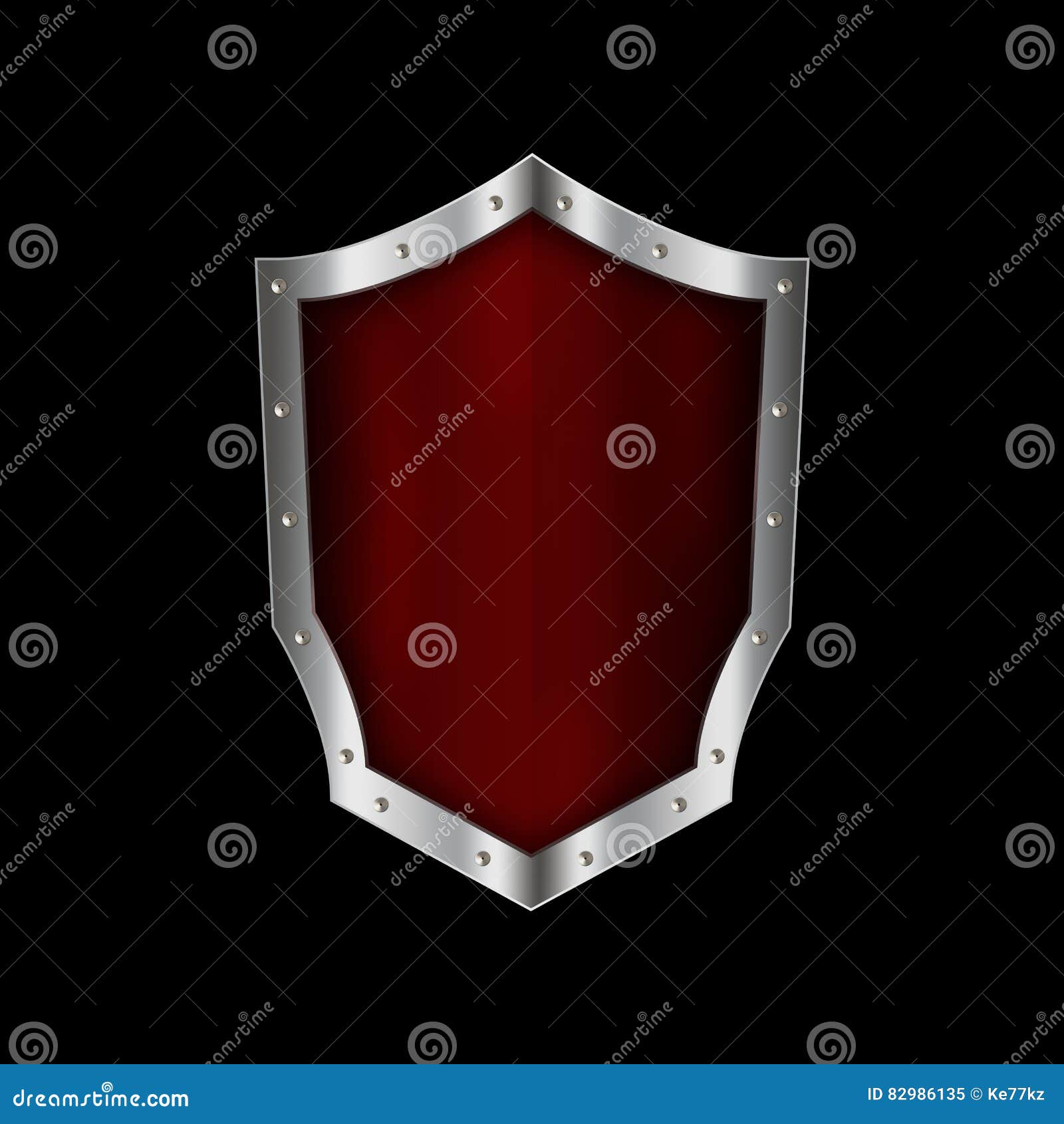 Red Shield with Silver Riveted Border. Stock Illustration ...