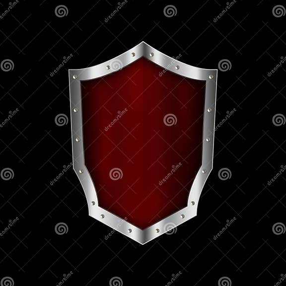 Red Shield with Silver Riveted Border. Stock Illustration ...