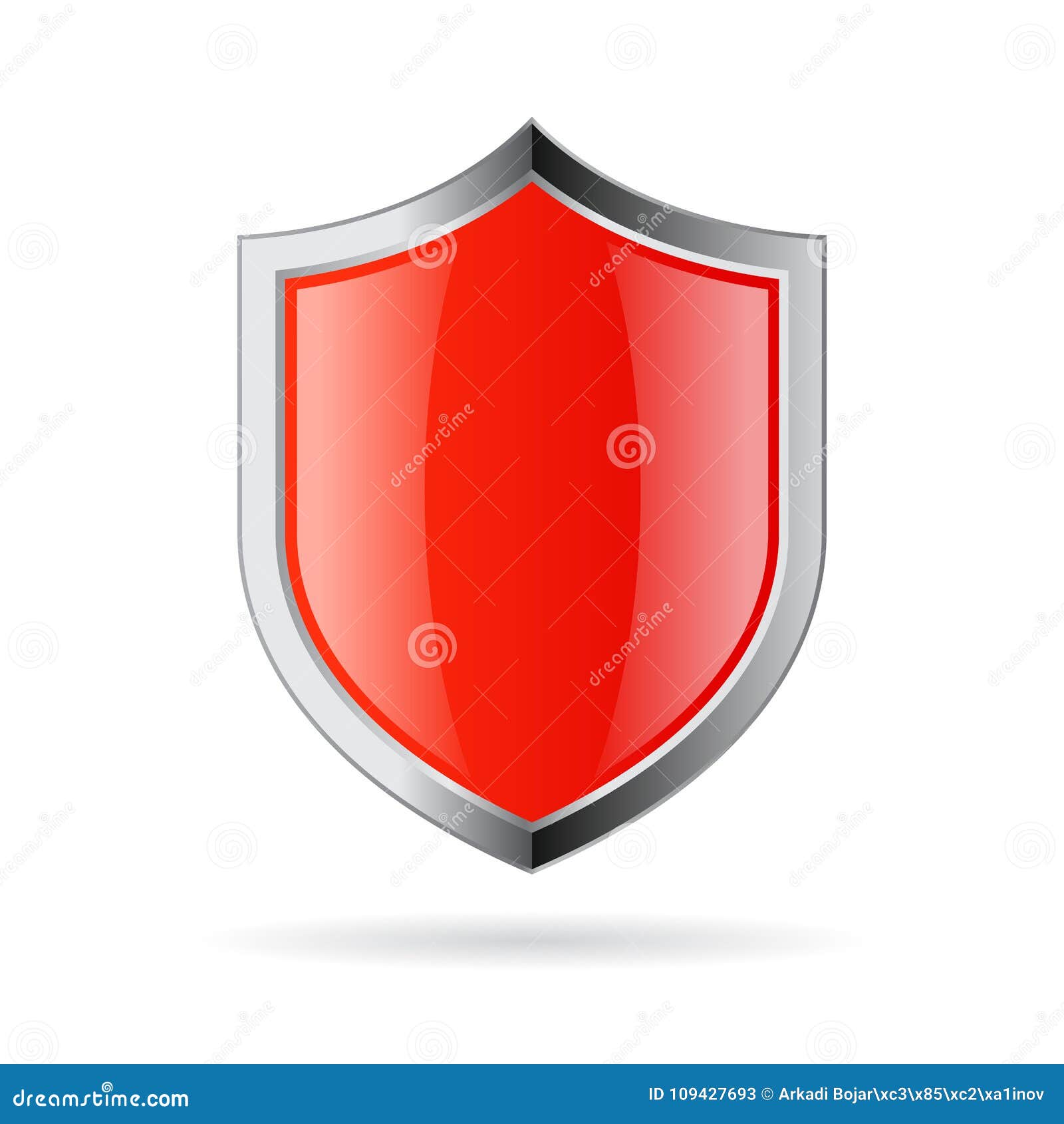 Red shield vector icon stock vector. Illustration of button - 109427693